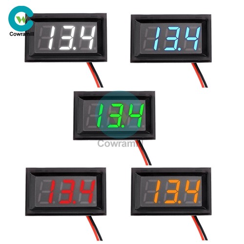 4.5-30V DC Voltmeter 0.56" LED Panel 3-Digit Display Voltage Meter 2 ...