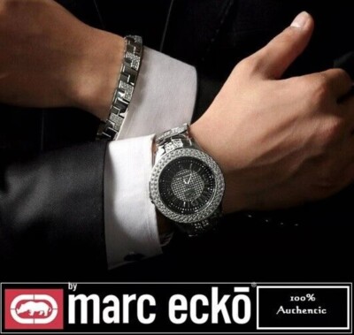 RARE DISCONTINUED Marc Ecko Men's E20033G3 "The King" Silver Tone ...