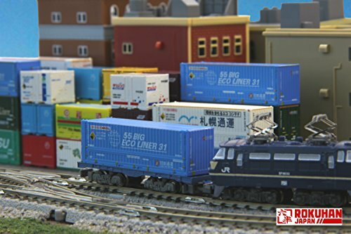 Rokuhan Z gauge z Shorty Container Freight Car Blue SA006-1 NEW JAPAN ...