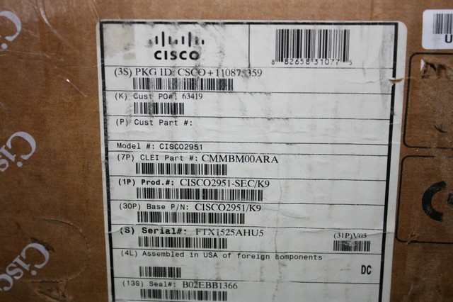 Cisco 2951 3-Port 10/100 Wired Router (CISCO2951-SEC/K9) for sale ...