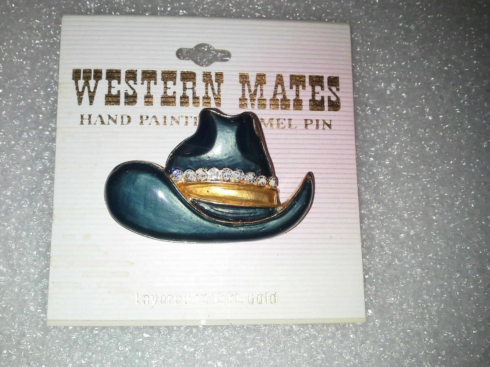 Cowboy Hat Pin by Western Mates Layered in 18KT Gold New on Card | eBay