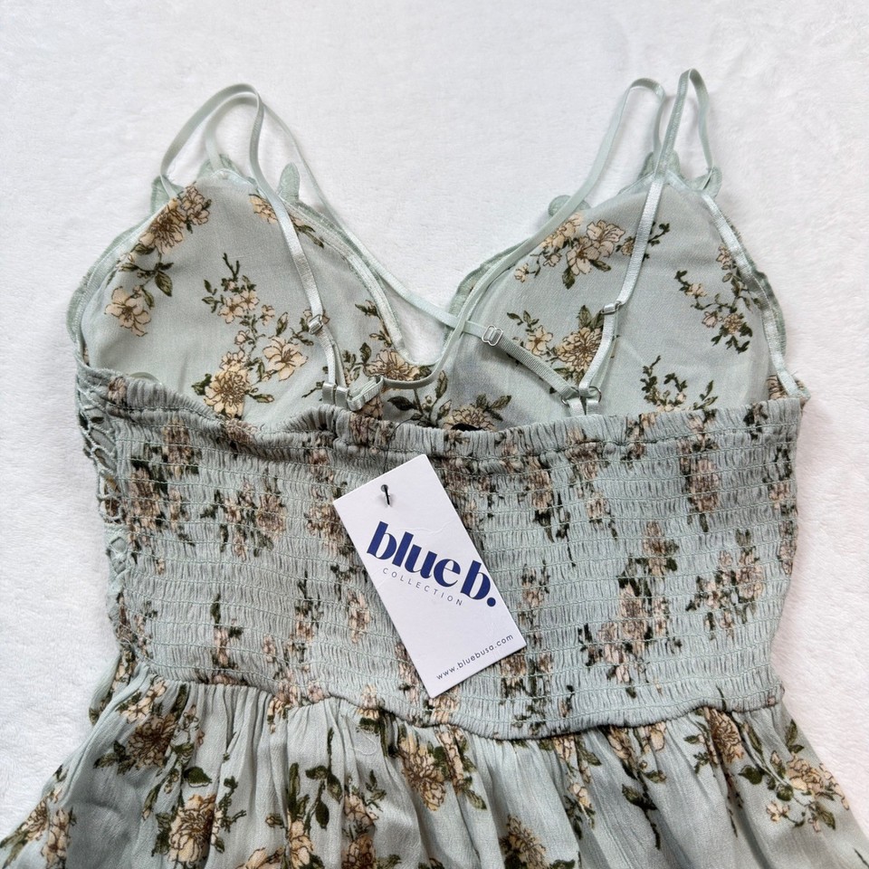 Blue B Collection Floral Maxi Dress Womens Medium Sage Green NWT ...