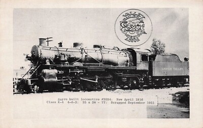 Lehigh Valley Railroad Train Sayre Locomotive #2054 Coal Mine Vtg Trade ...