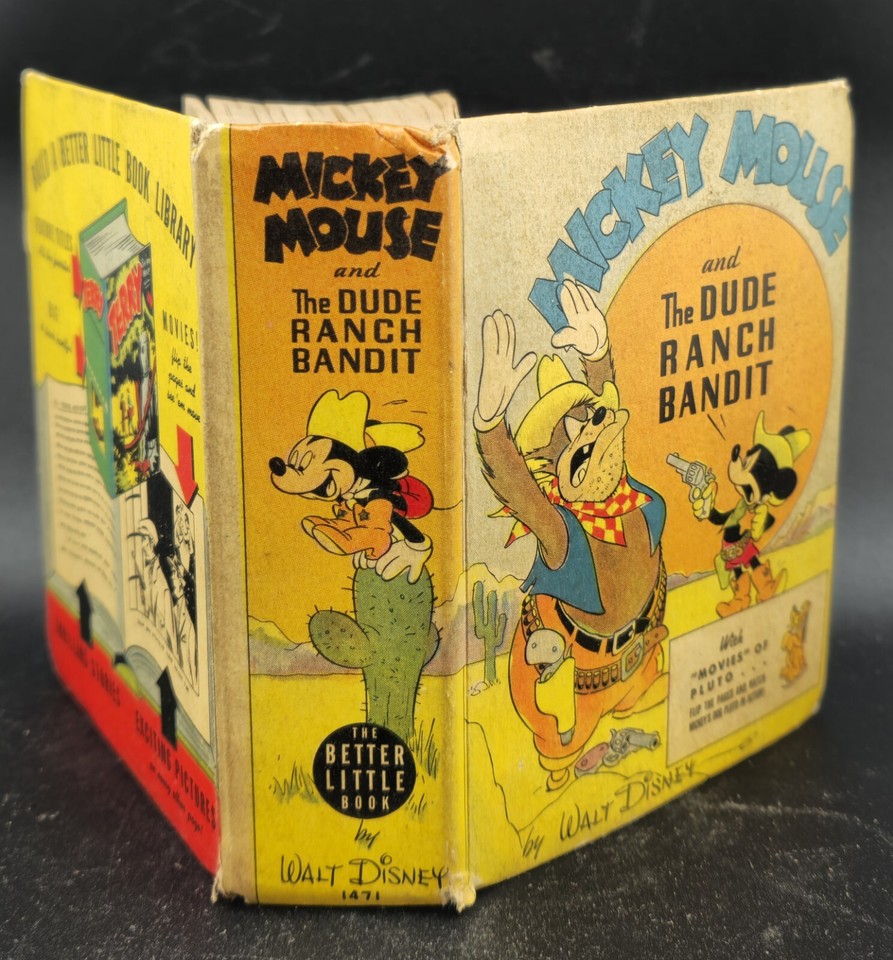 1943 Vtg Walt Disney Mickey Mouse Dude Ranch Bandit Better Little Book ...