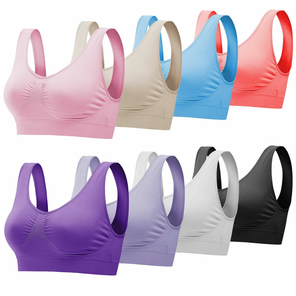 3Pack Sport Bras Seamless Wire Free Weight Support Tank Sports Yoga ...