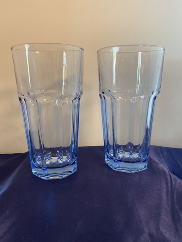 Libbey Glass Company Gibraltar Misty Blue Glasses 6 1/4” Set of 2 | eBay