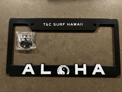 T&C Surf Designs Town & Country ALOHA License Plate Hawaii Hawaiian ...