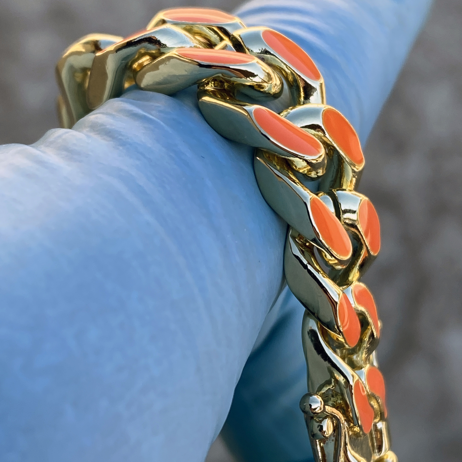 14K Gold Plated Orange Miami Cuban Link Chain 16"-24" Hip Hop Necklace ...