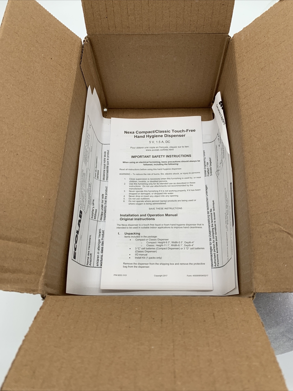 Ecolab Nexa Compact Touch Free Hand Hygiene Soap Dispenser White 2 | eBay