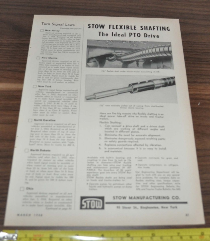 1958 International Truck Ad Stow Flexible IMF Inland Motor Freight ...