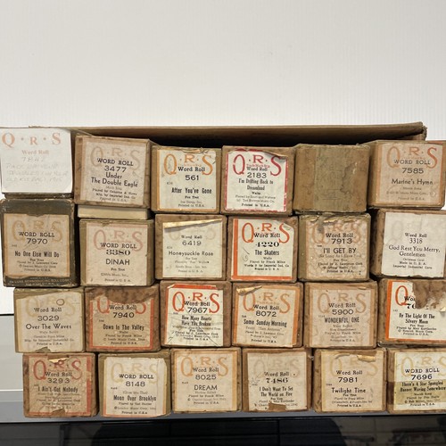 QRS PLAYER PIANO Word-Rolls (1 LOT) 24 ROLLS All Original Boxes ...