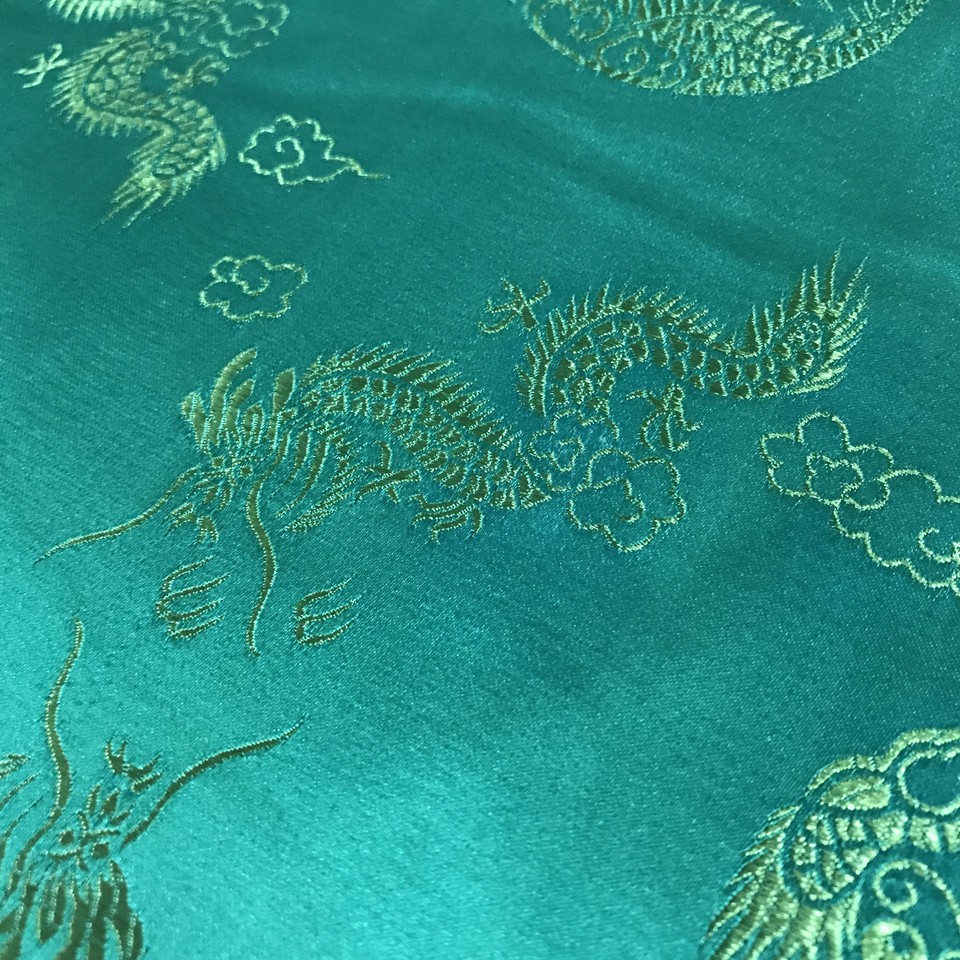 Traditional Oriental Gold Dragon Silk Satin Brocade 45" Wide M60 Mtex ...