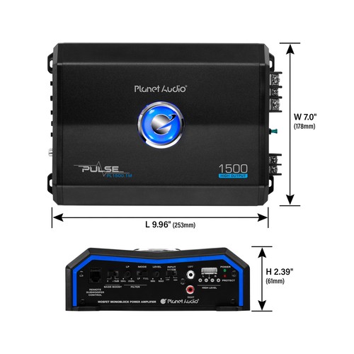 Planet Audio PL1500.1M 1500 W Monoblock Car Amplifier - 2-8 Ohm Stable ...