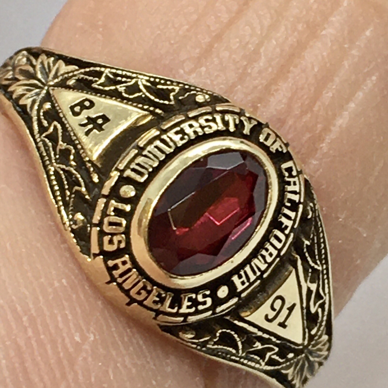 14K Gold University of California L A UCLA Class 1991 Ring 3.7 Gram ...