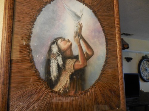 Pastel Drawing on Paper of Native American Indian Beautiful Girl With ...