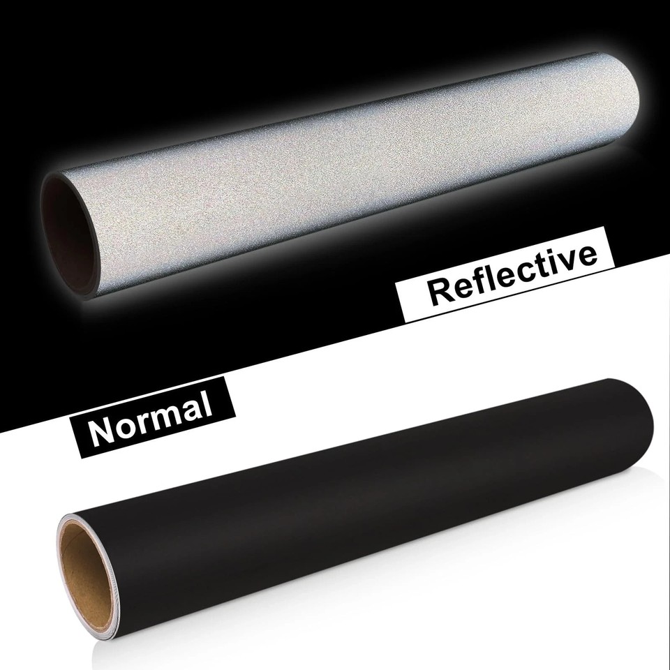 WRAPXPERT Black Reflective Vinyl for Cricut, 12 x5ft Reflective Vinyl ...