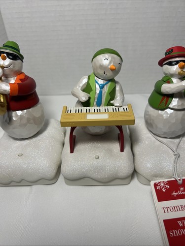 Hallmark Snowman Wireless Jazz Band Complete Set Trombone Tony ...