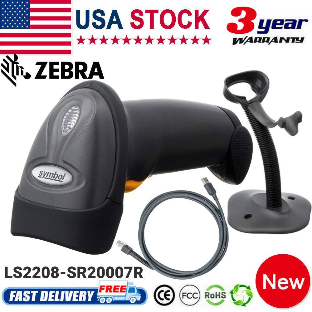 Zebra Symbol LS2208-SR20007R-NA Handheld 1D Barcode Scanner with USB ...