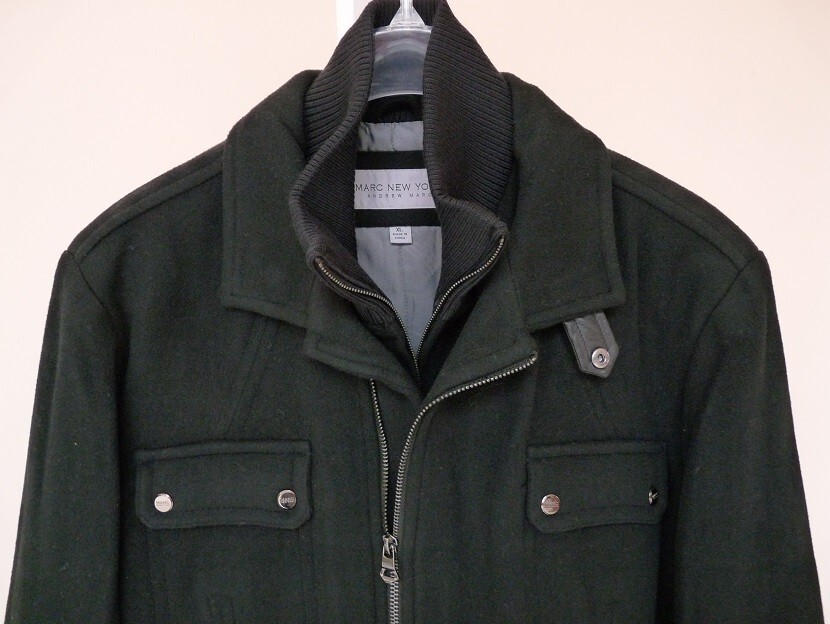 Mens Andrew Marc Patton Wool Jacket Black Clearance Sale | eBay