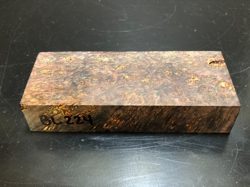 BL224 STABILIZED Double Dyed Maple Burl Knife Block Handle Pistol Grip ...