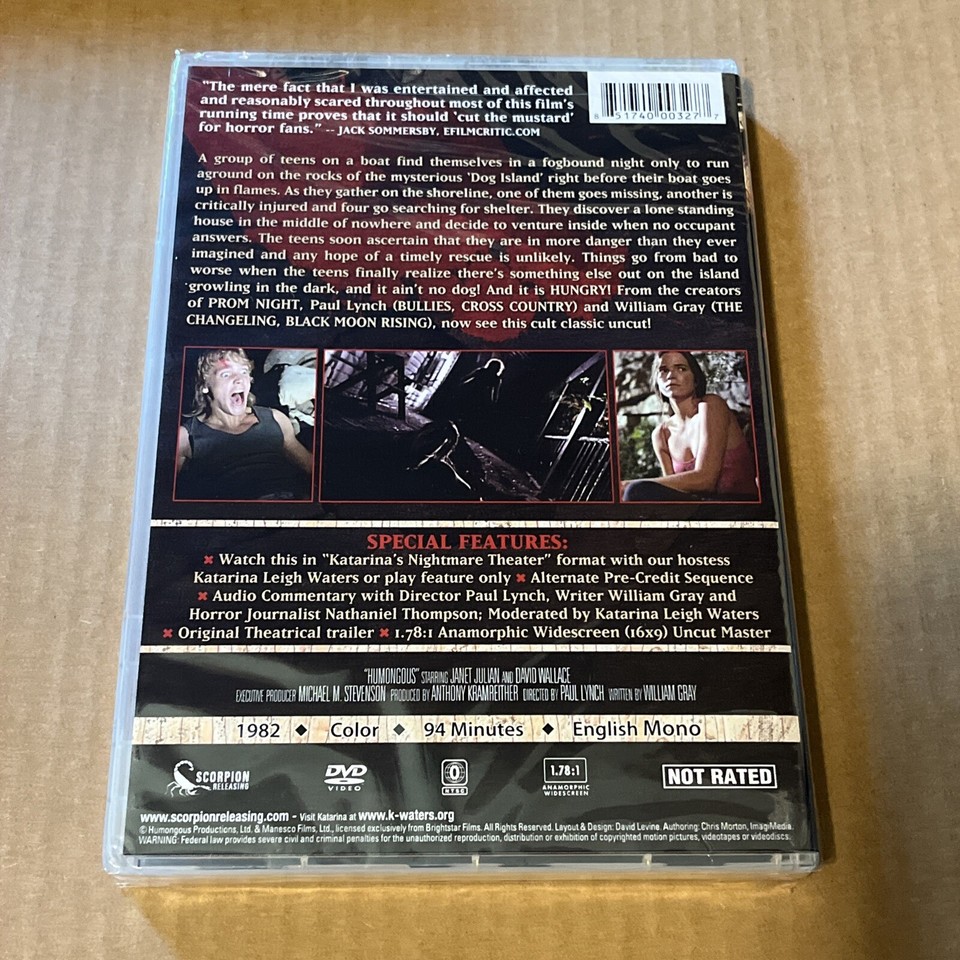 Humongous (DVD, 2011) Scorpion Releasing Horror Uncut Brand New Sealed ...