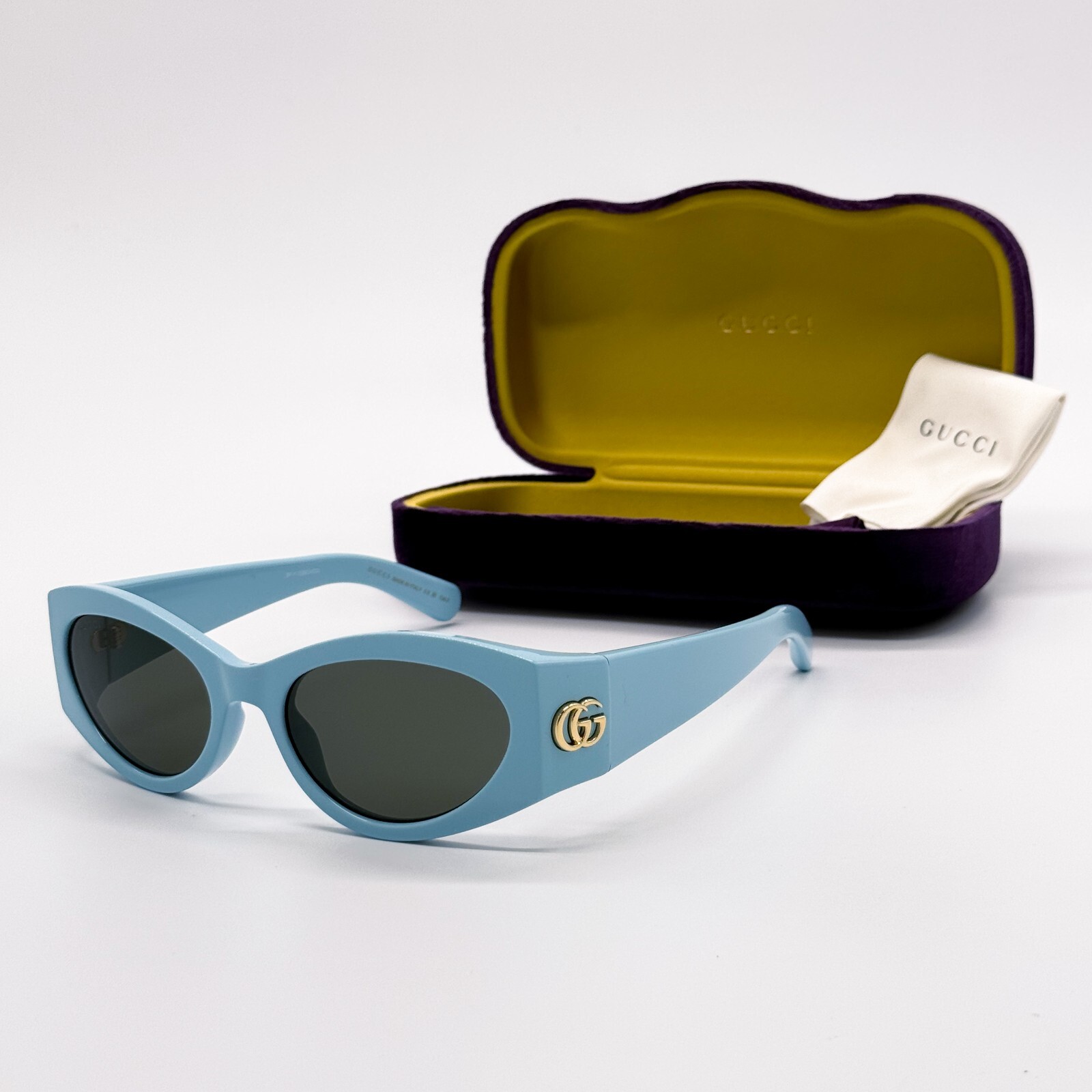 NEW GUCCI GG1401S 004 LIGHT BLUE OVAL WOMEN SUNGLASSES GUCCI | eBay
