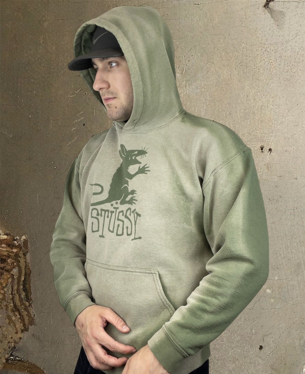 Vintage Handmade 00s Gildan Green Stussy Sunfade Hoodie Rare Vintage Handmade 00s Gildan Green Stussy Sunfade Hoodie Rare