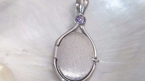 925 Sterling Silver 4mm Natural Amethyst Locket H2O Just Add Water ...