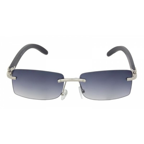 Retro Wood Buffs Vintage Style 90s Gangster Rimless Clear Lens Square ...