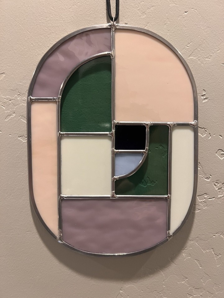 Geometric MCM Stained Glass Suncatcher Home Decor Great Gift | eBay