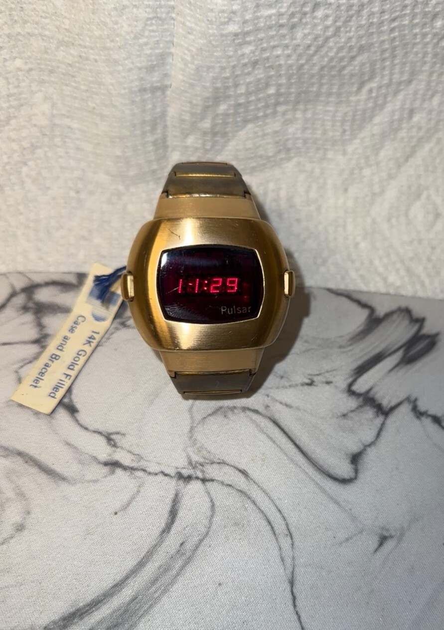 Vintage Pulsar 1973 P3 Gold Filled Men’s Digital Watch Rare! New ...