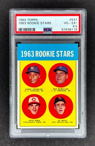 1963 Topps #537 Pete Rose RC (Reds) PSA 4.5 VG/EX+ CENTERED! ROOKIE! | eBay