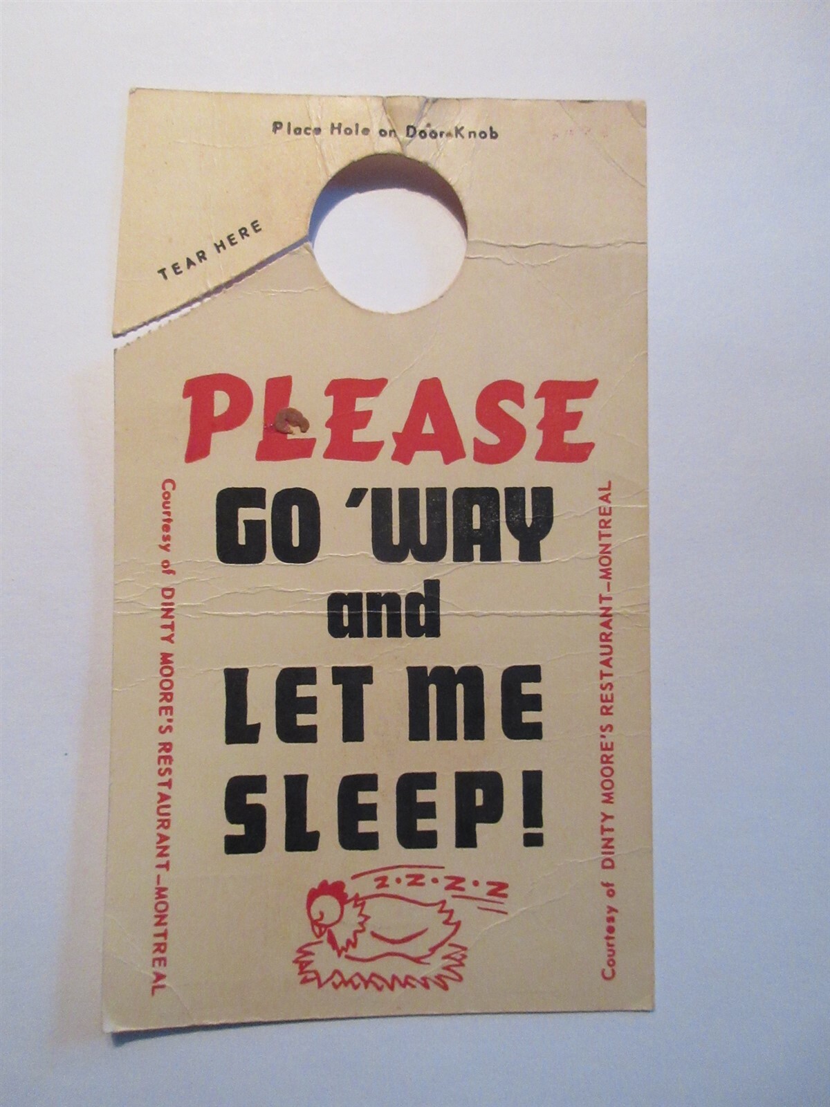 Dinty Moore's Restaurant Montreal Please Go 'Way and Let Me Sleep ...