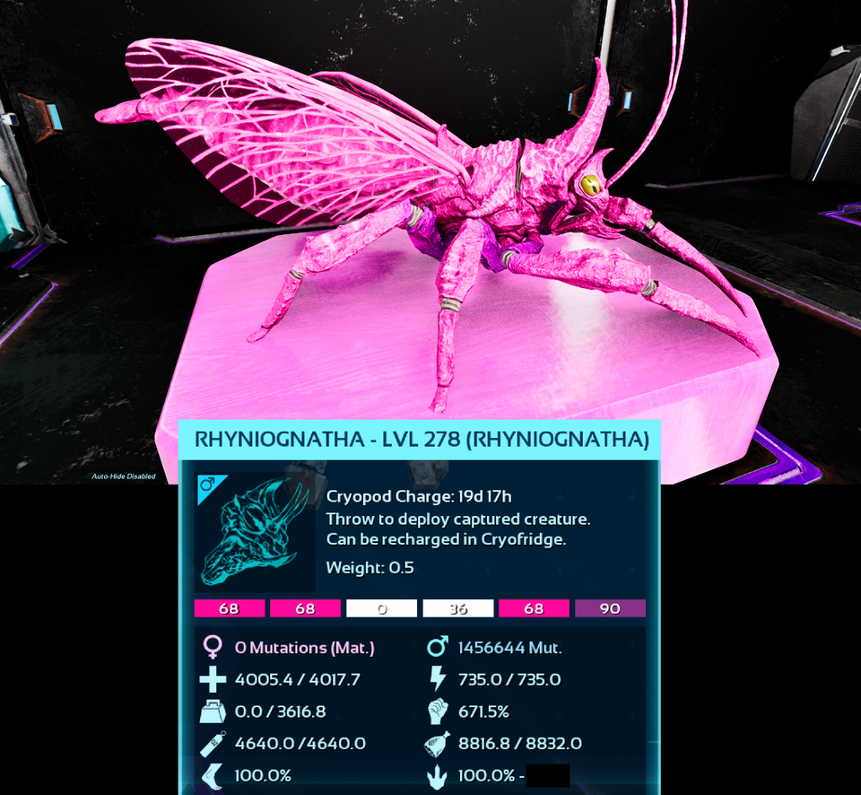 HIGH level COLORED Rhyniognatha ARK Survival Ascended ASA PVE PC/XBOX ...