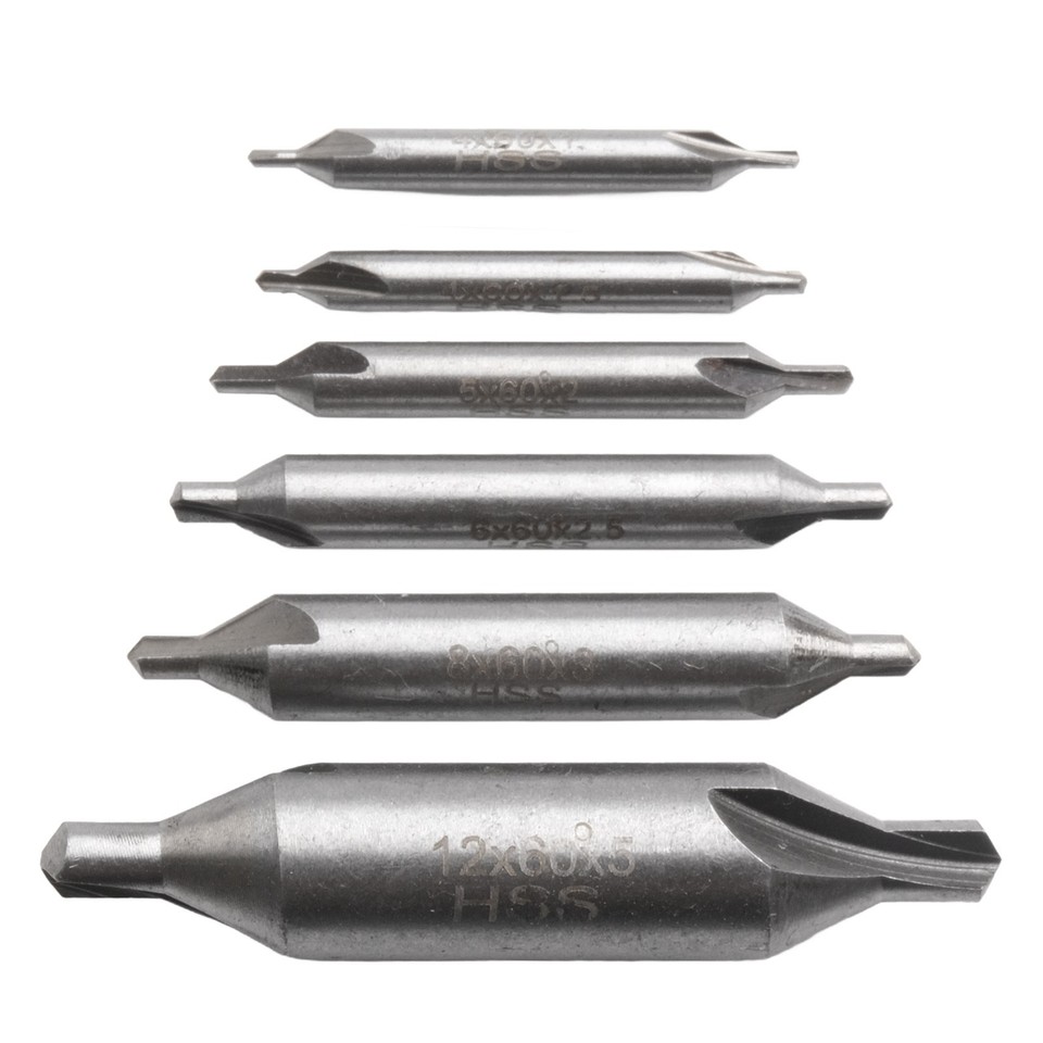 Countersink Tools Set for Various Material Types 6Pcs Center Drill Bits ...