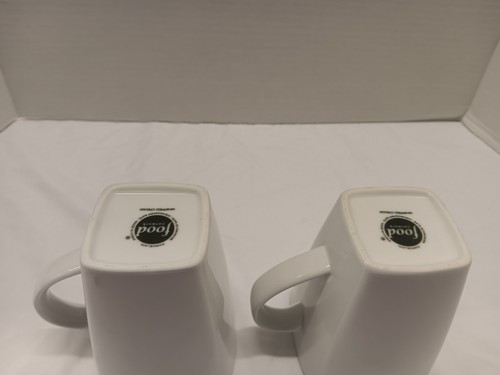 Food Network Porcelain Square Tapered Mugs Whipped Cream White 12 oz ...