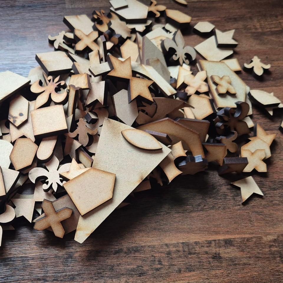 Wooden Laser Cut MDF Craft Shapes Mix of 3/6mm thick Shapes Random ...