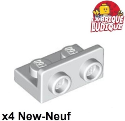 Lego 4x Bracket 1x2 - 1x2 inverted support 90° bas blanc/white 99780 ...
