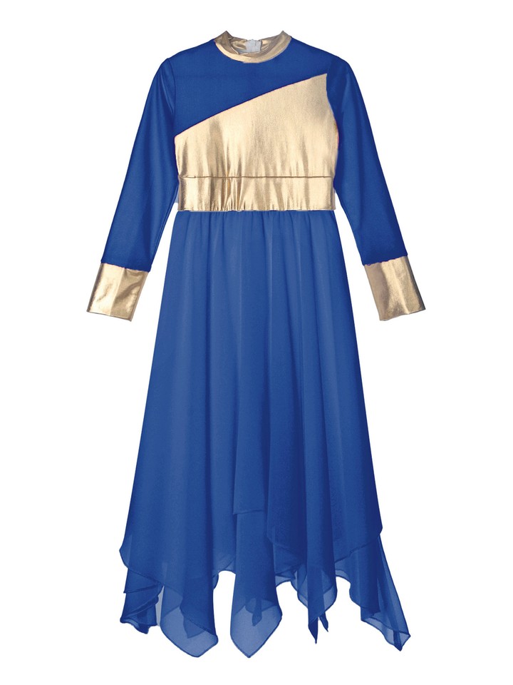 Girl Praise Dance Dress Liturgical Long Sleeve Worship Costume Lyrical ...