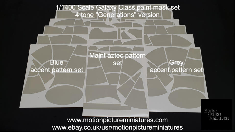Enterprise D 4-COLOUR Aztec Paint Mask Set, 1/1400 AMT, Round2 Star ...