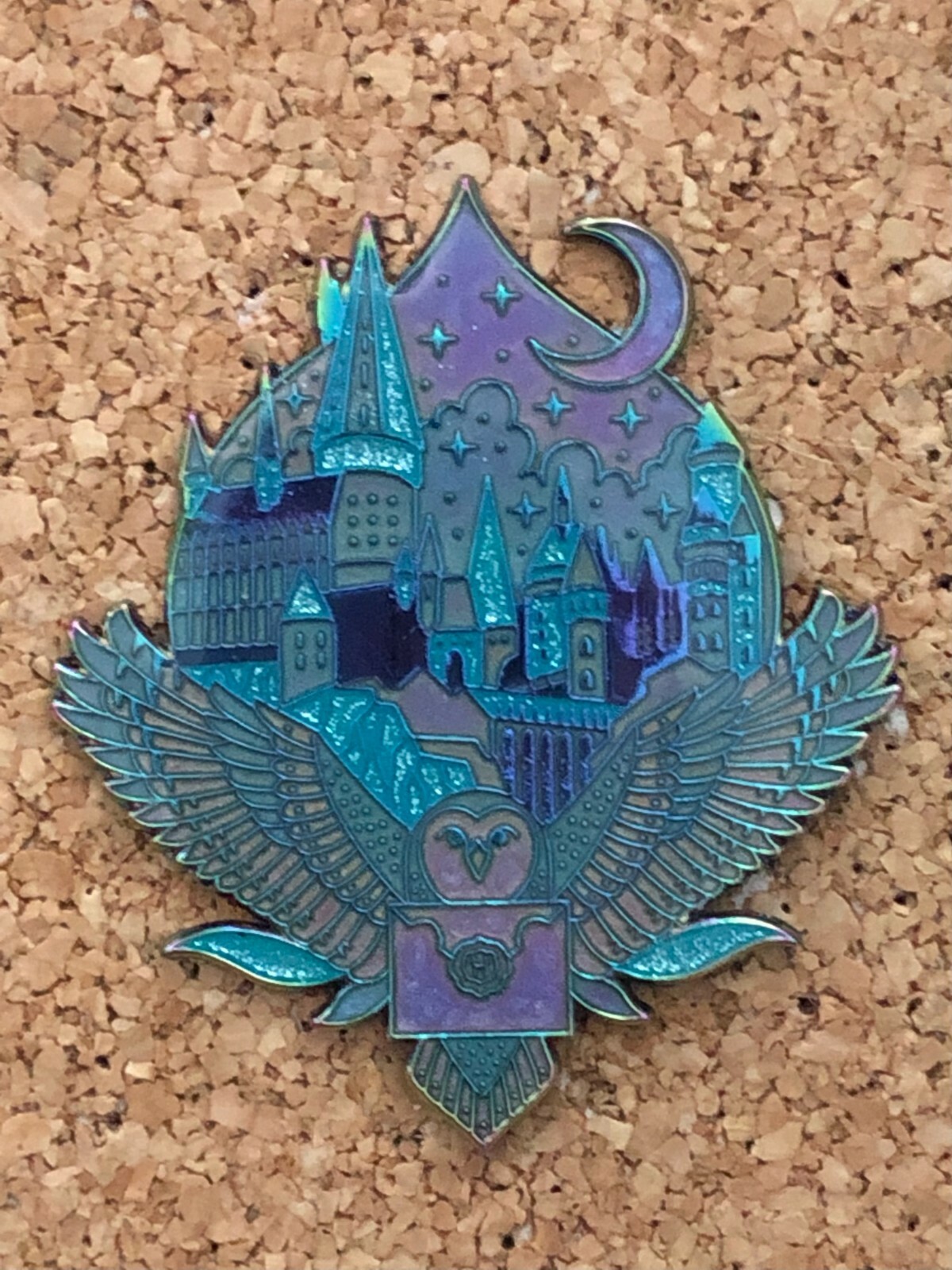 Harry Potter Rainbow Transparent Blue Glitter Owl Pos… - Gem