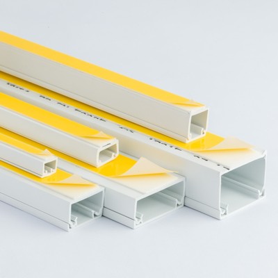 White Electrical Cable Trunking PVC Wire Conduit Plastic Cover-Mini ...