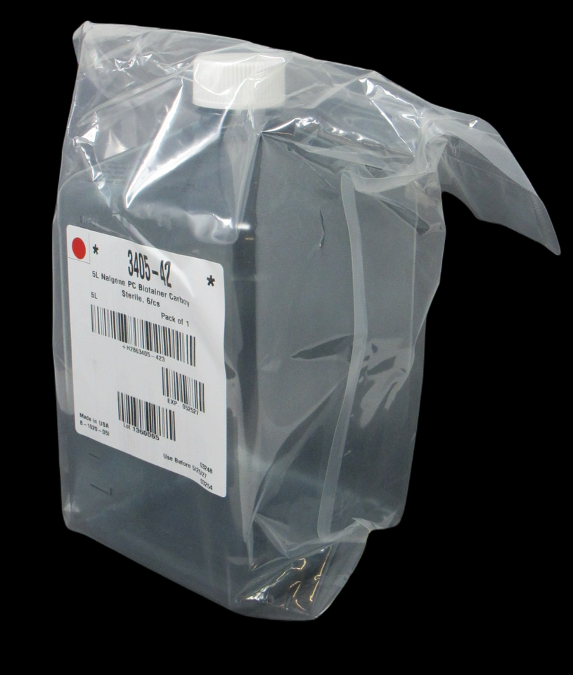 NEW 6-PACK Nalgene 5 Liter Sterile Square Polycarbonate Biotainer ...