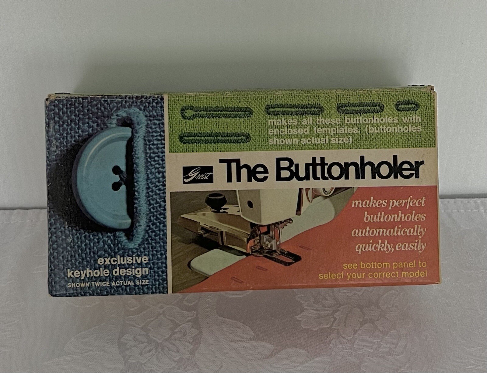 Vintage Greist The Buttonholer Automatic Buttonhole Stitch Attachment ...