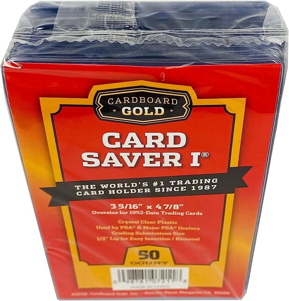50 Ct Card Saver I CS 1 Cardboard Gold PSA Graded Semi Rigid Holders ...