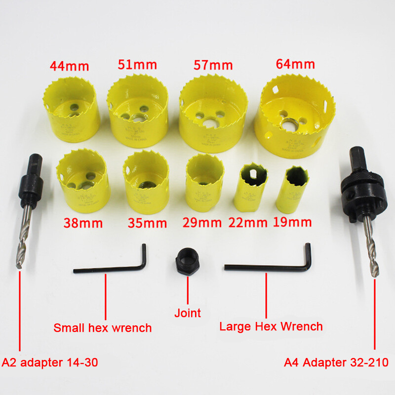 19-64mm Bi Metal M42 HSS Hole Saw Cutter Drill Bit For Wood Plaster ...