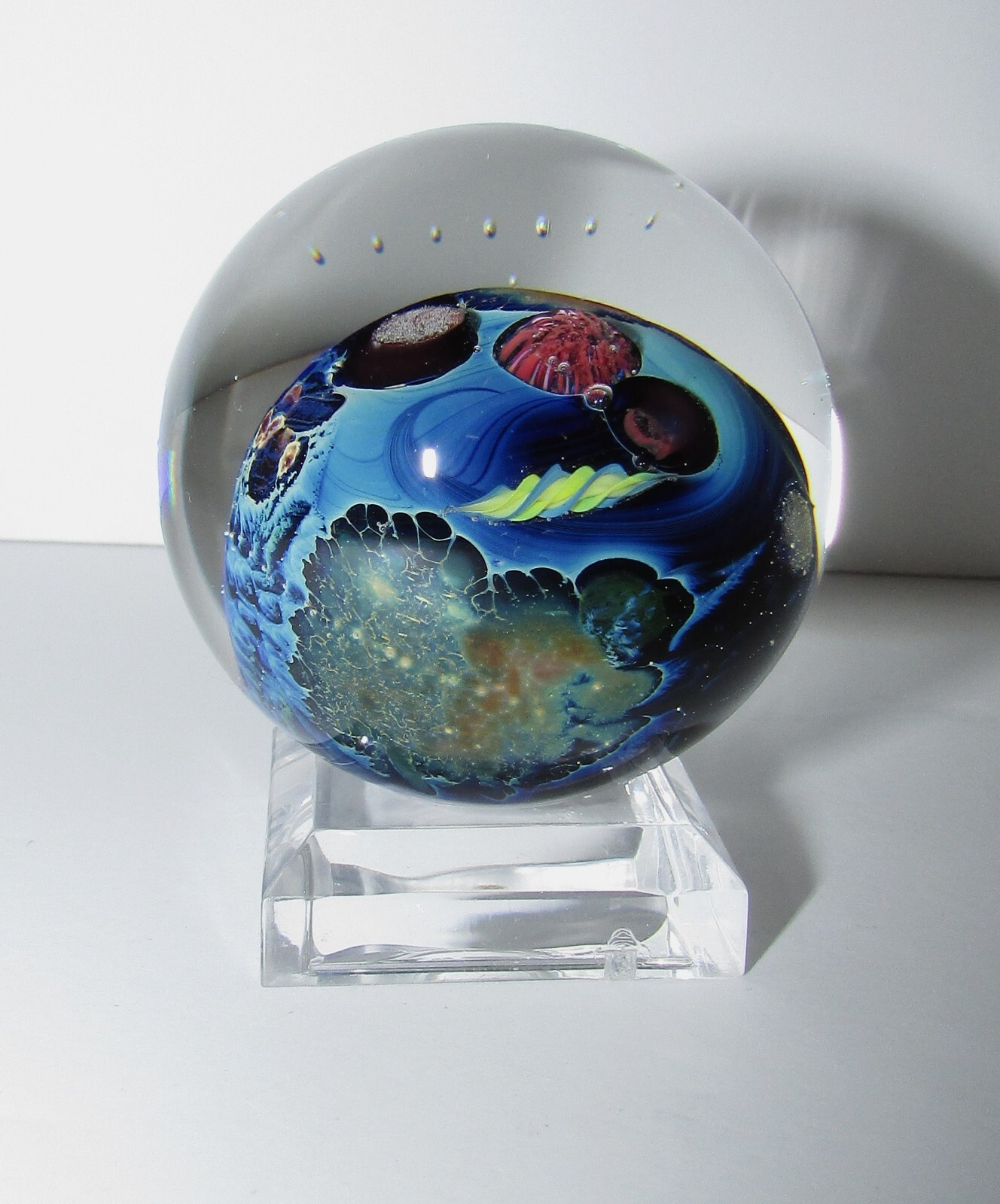 Josh Simpson Art Glass Planet Marble 1312 | eBay