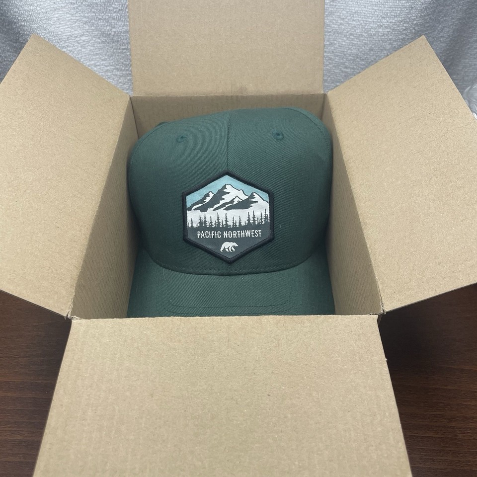 Vintage PNW Flex Fit Bear Hat Pacific Northwest Patch XL Outdoor Cap | eBay
