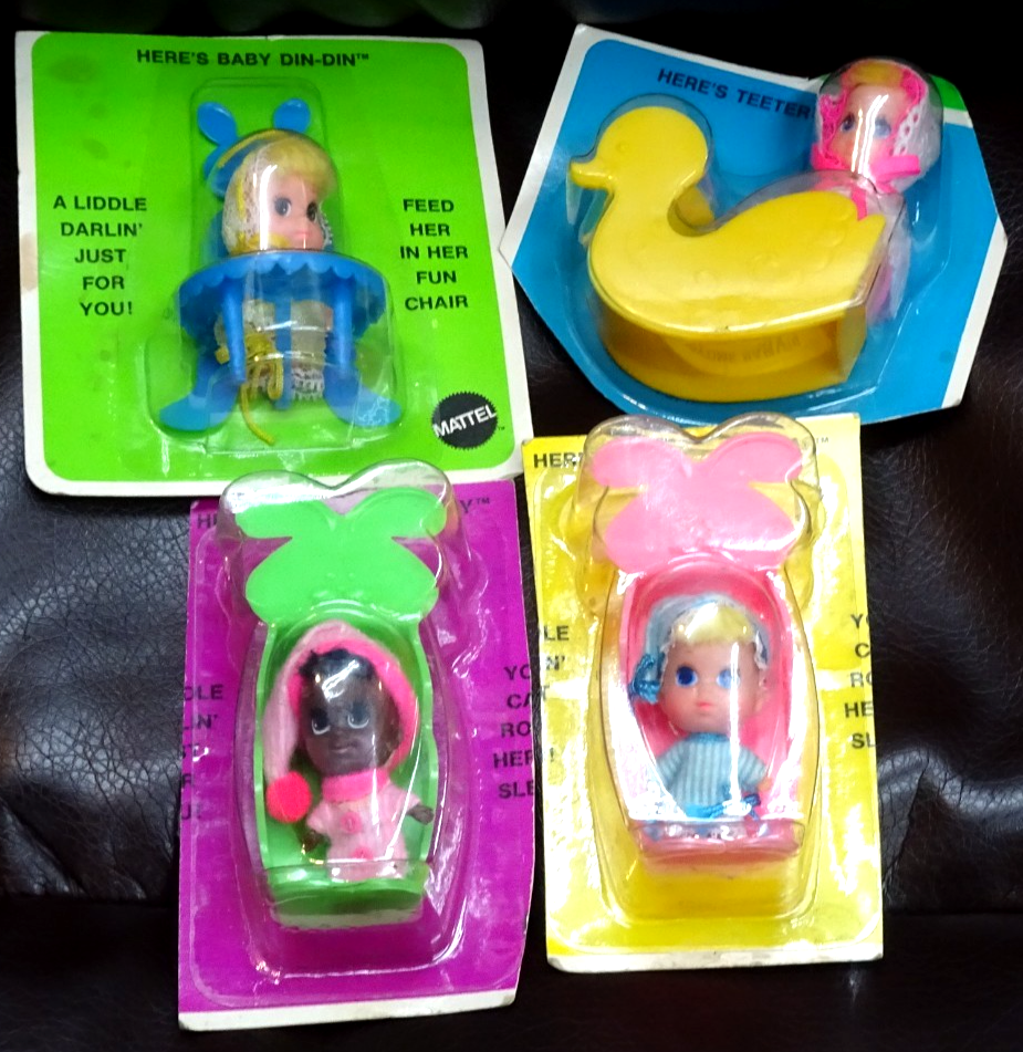 RARE 1968 Mattel Liddle Kiddle Baby's Complete Set of 4 w/Partial Cards ...