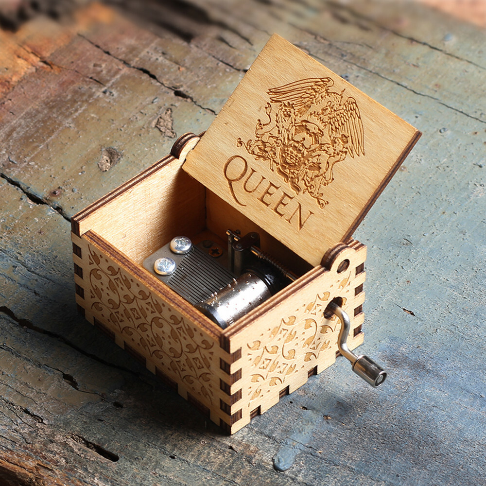 Bohemian Rhapsody Retro Wooden Music Box Hand Cranked Father's Day ...